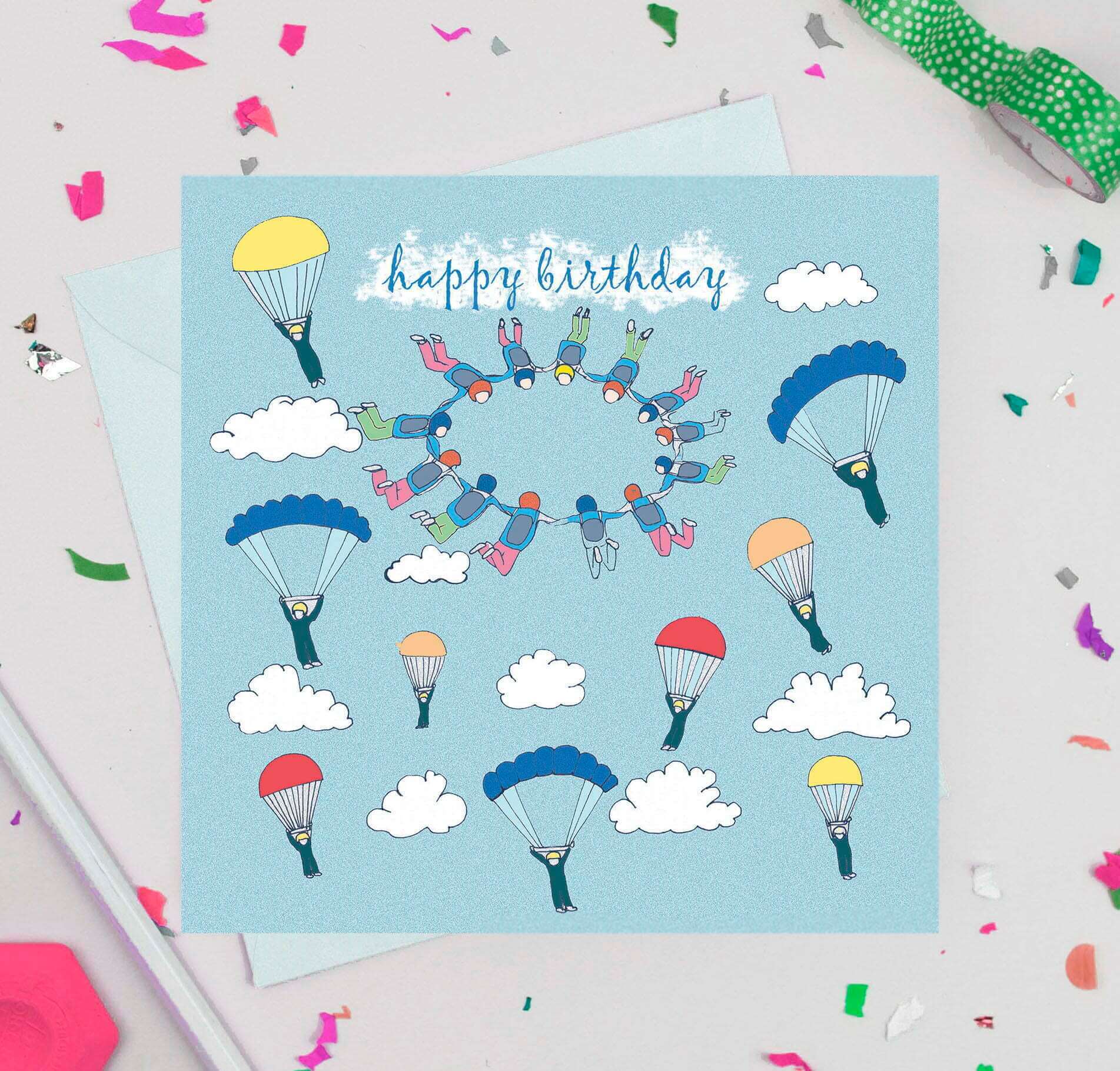 Sky Dive' Birthday Card - Fay's Studio